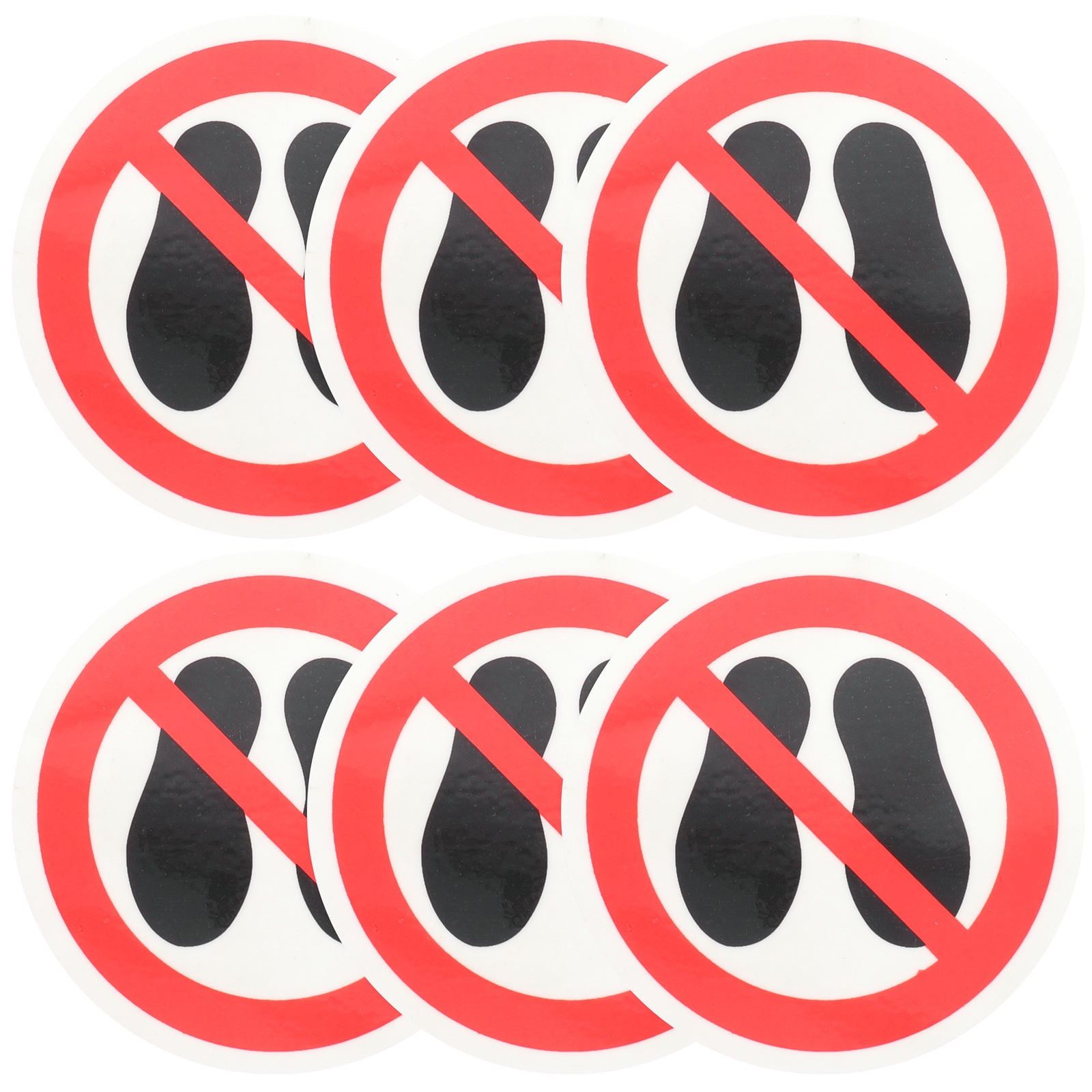 Supvox 6Pcs Round No Step Warning Decals Peel Stick Safety Stickers for ...