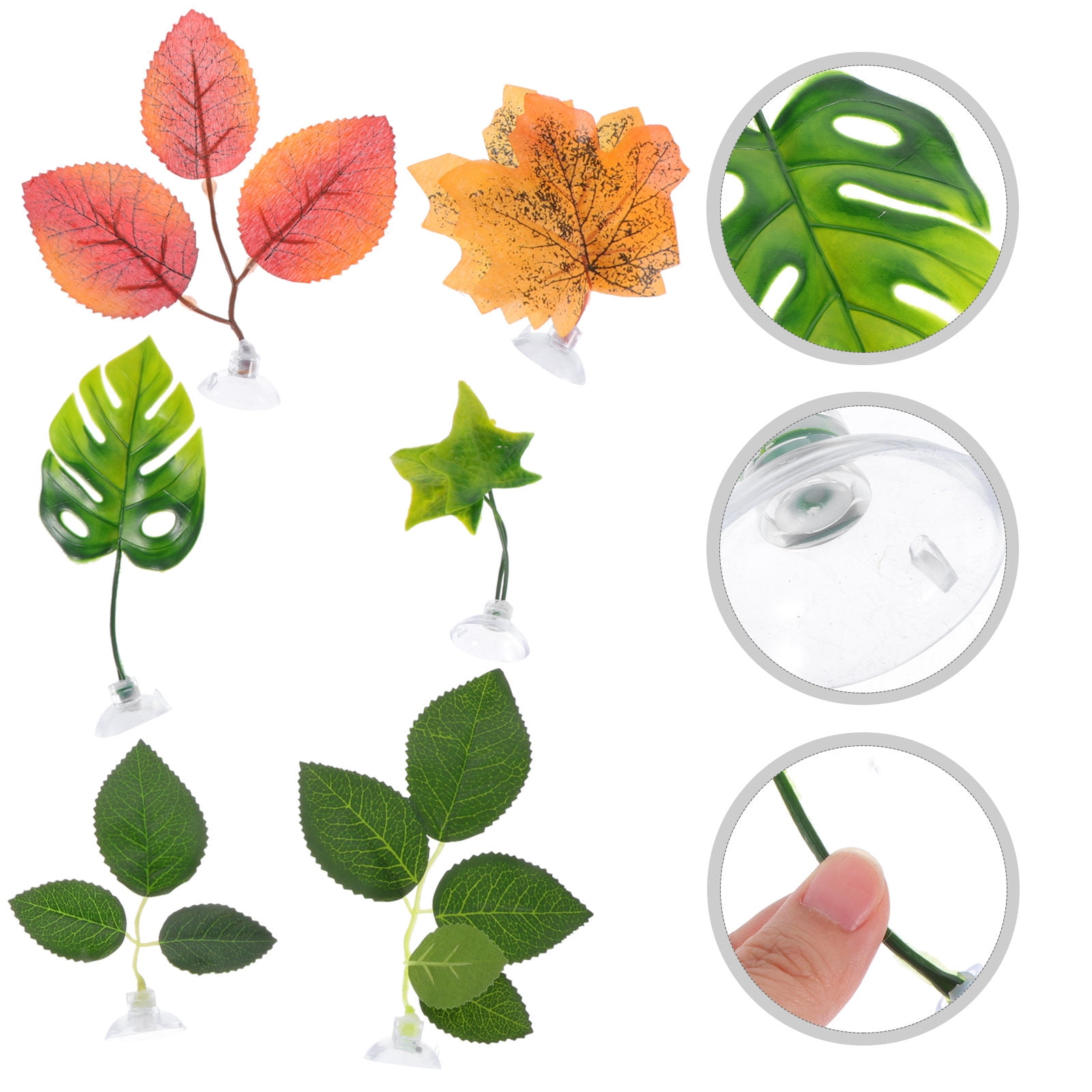 Supvox 6Pcs Decorative Betta Hammocks Plastic Leaf Accessory ...