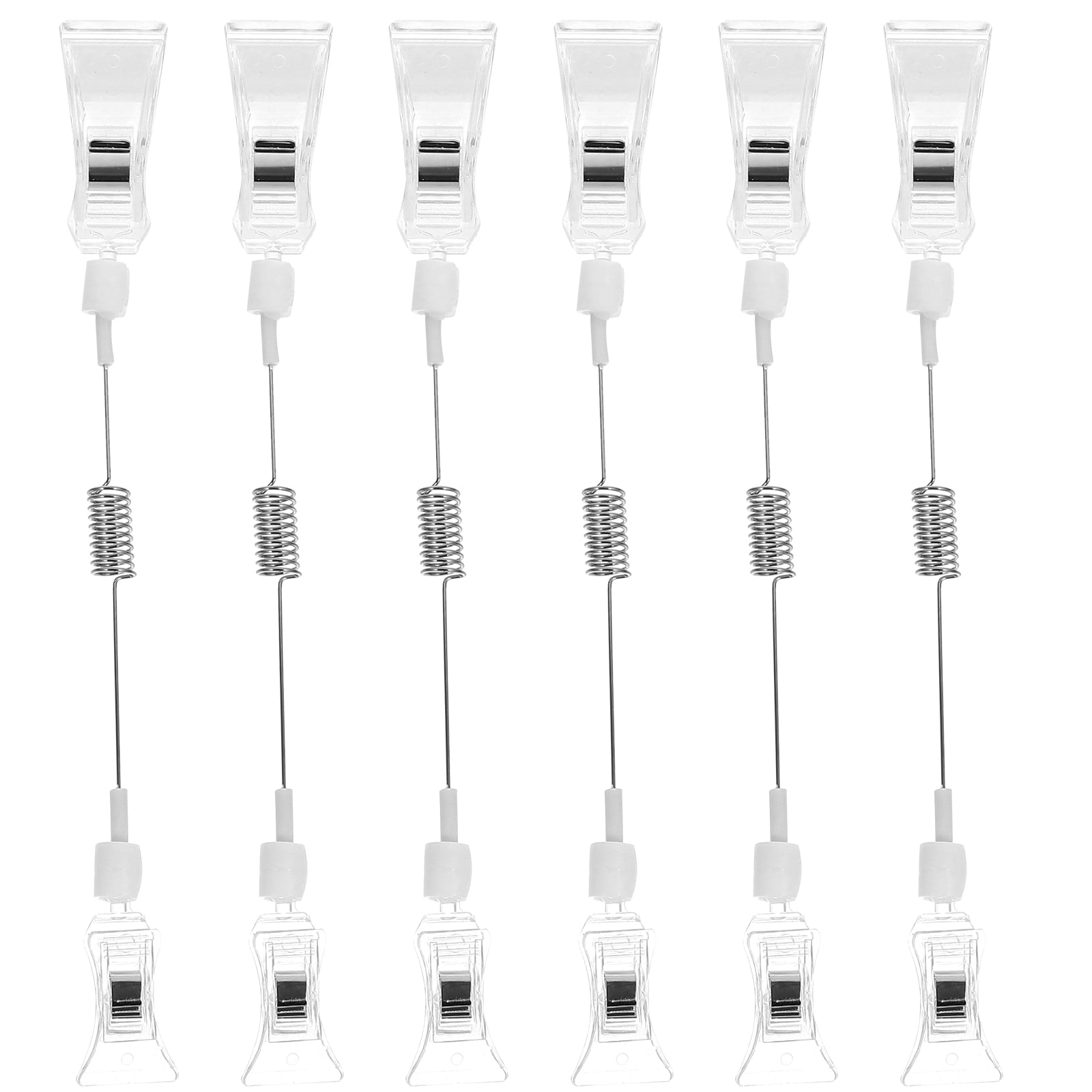 Supvox 6Pcs White Plastic Clips Receipt Holder Clip Double Head Design ...