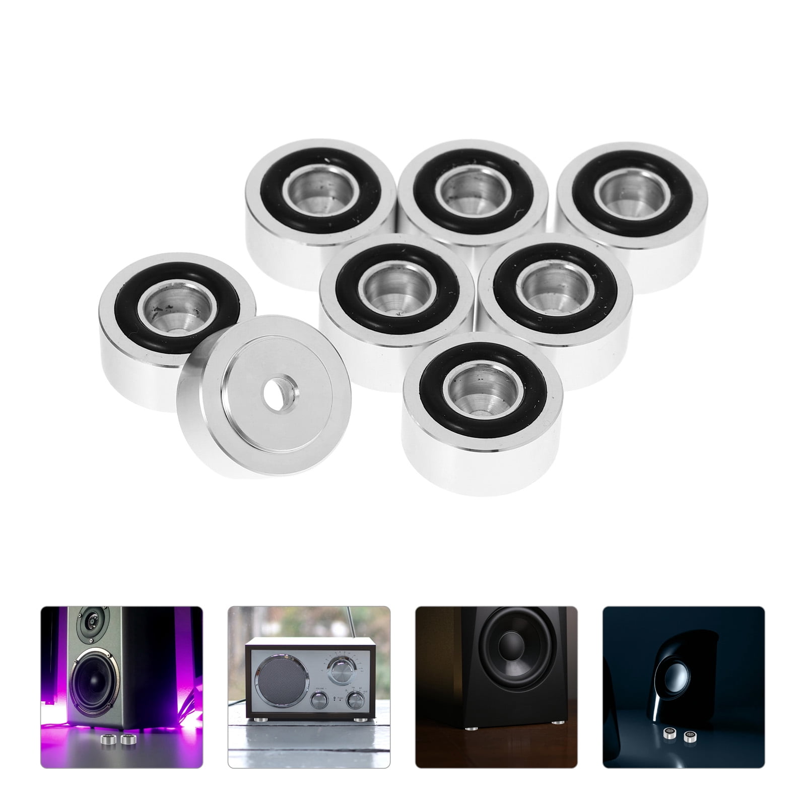 Supvox 8Pcs Speaker Cabinet Feet Pads Silver Isolation Stand with High ...