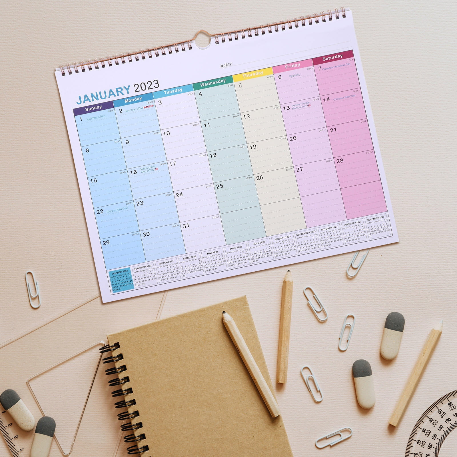 Supvox Coil Calendar Paper for Creative Desk Use at Office 1Pcs ...