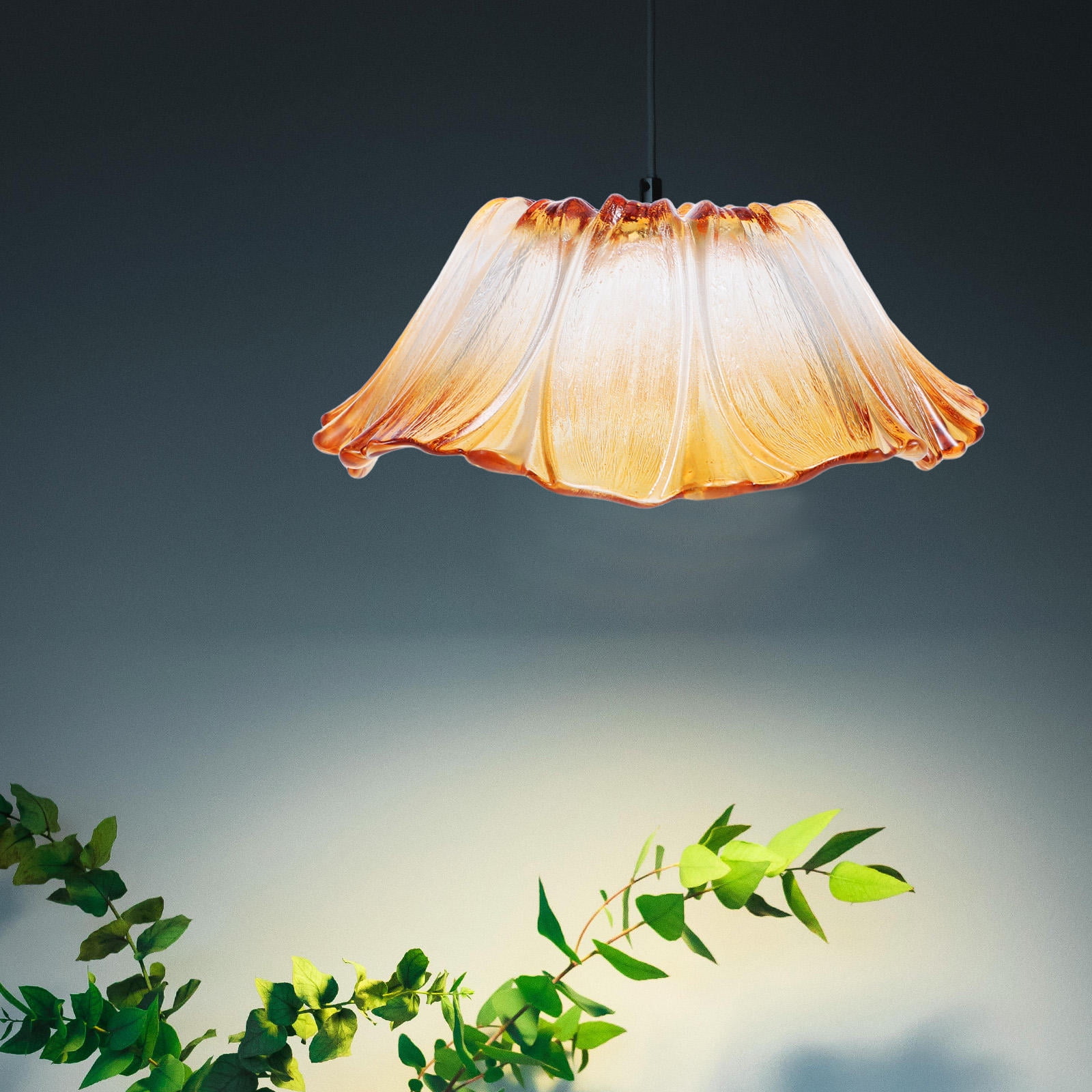 Supvox Flower Shaped Glass Lamp Shade Vintage Clear Bulb Covers for E27 ...