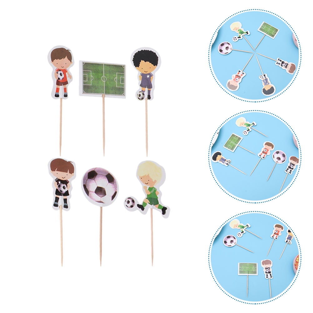 Supvox Football Themed Decorative Cupcake Toppers for Cake Decor Multi ...