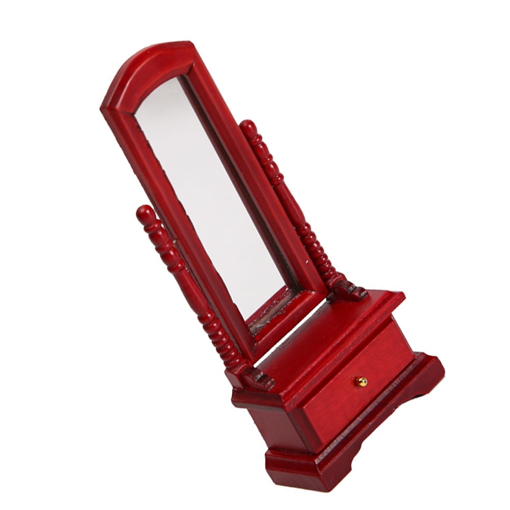 Supvox Miniature Design Mirror Model Red Plastic Reflection for Child ...