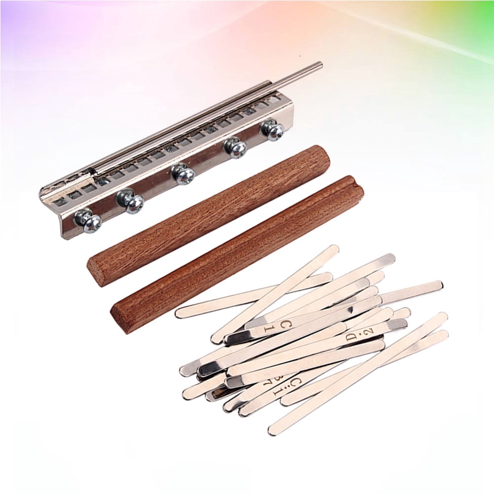 Supvox Steel Kalimba Keys and Wooden Bridge for 17 Note Thumb Piano ...
