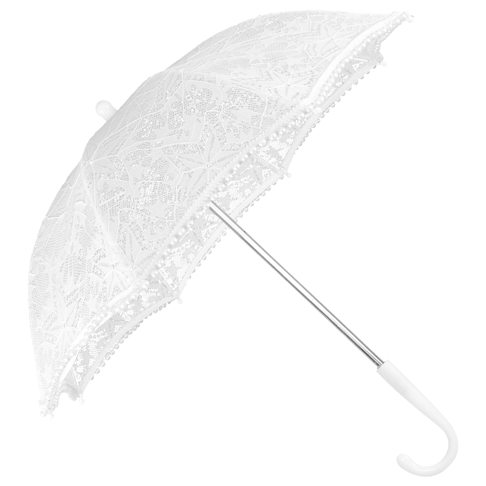Supvox White Lace Parasol Umbrella for Decor Use Beautiful Design with ...