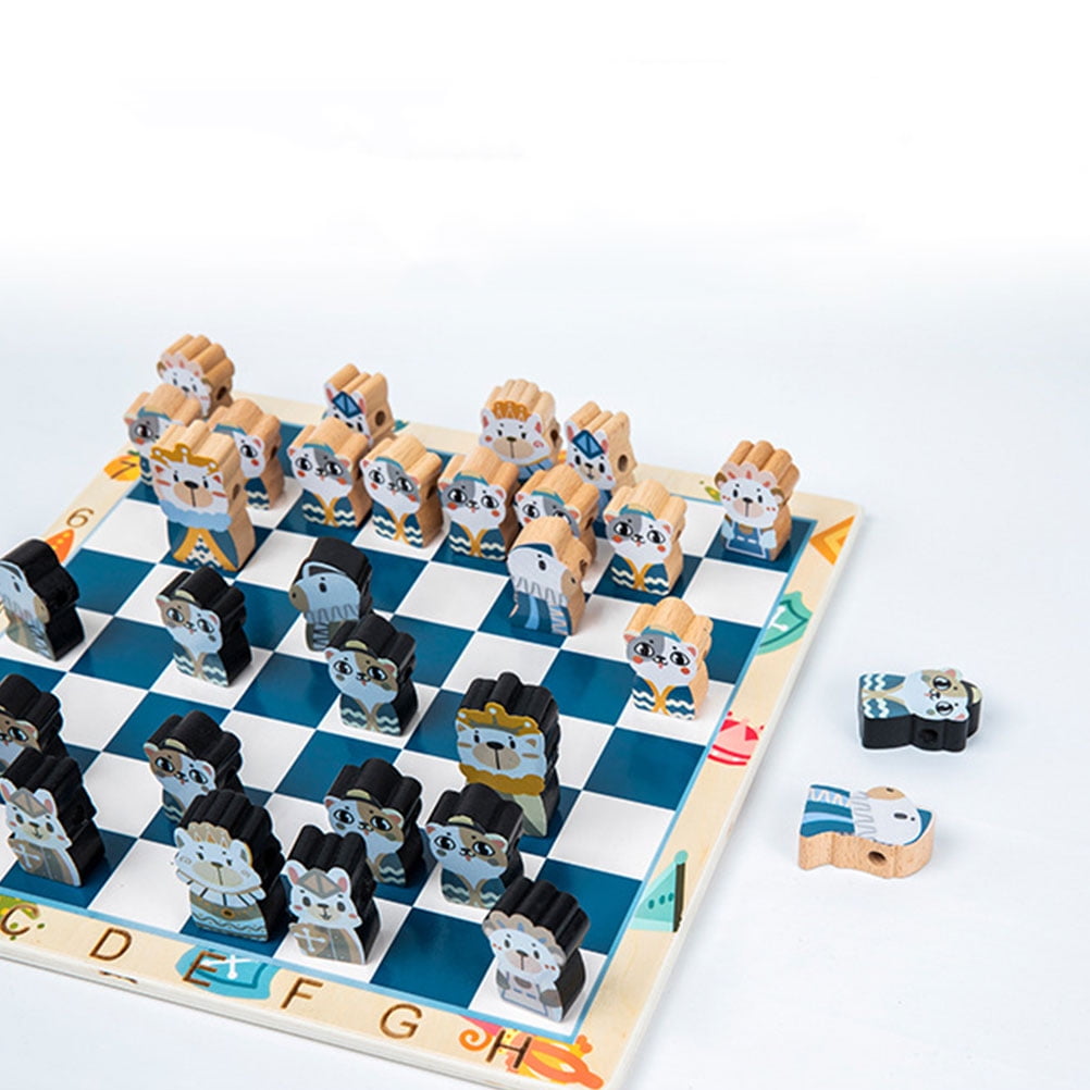 Supvox chess toy Indoor Chess Toy Wood 1 Set to Develop Physical and ...