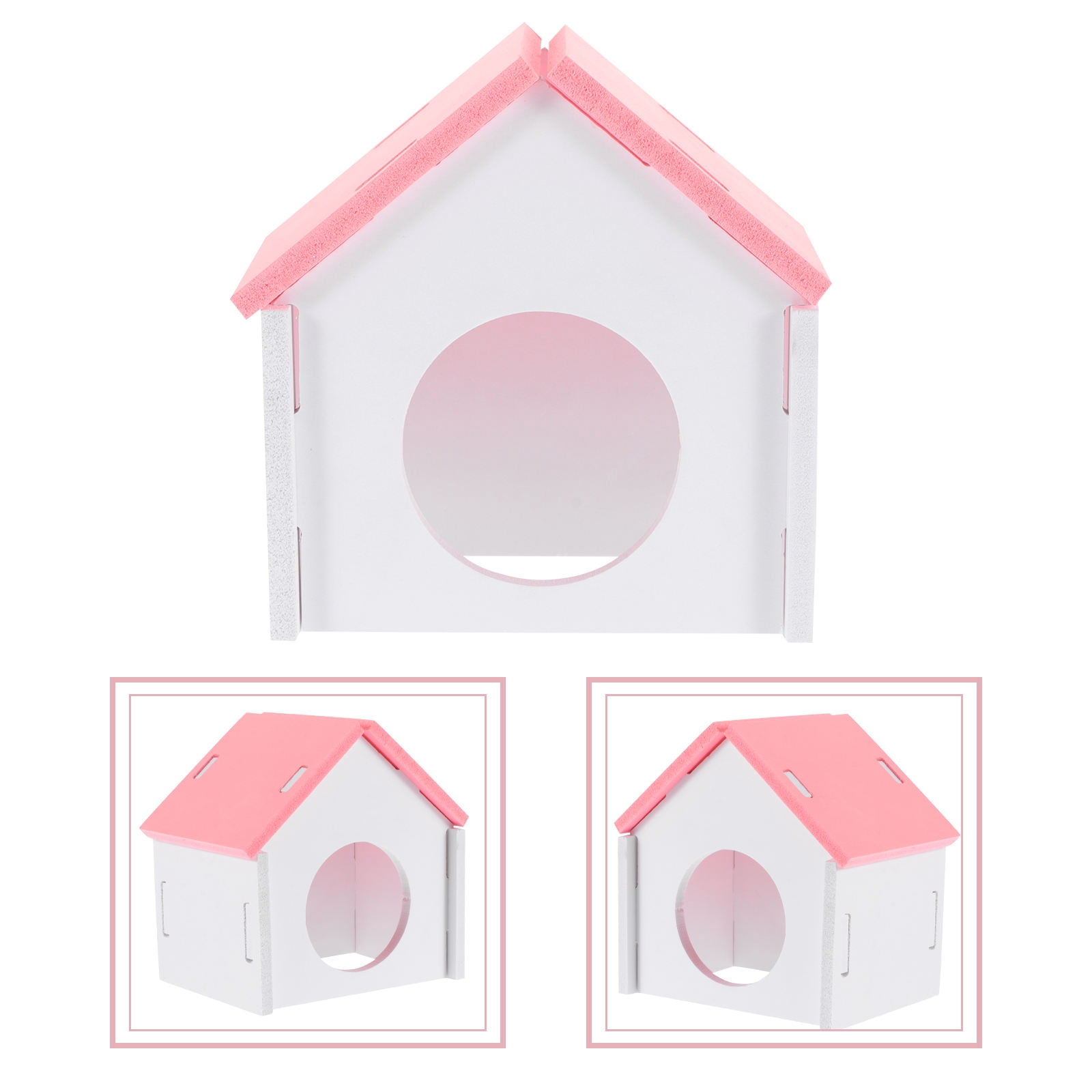 Supvox Pet Plaything Pink Hamster Sleeping House Durable PVC Nest for ...