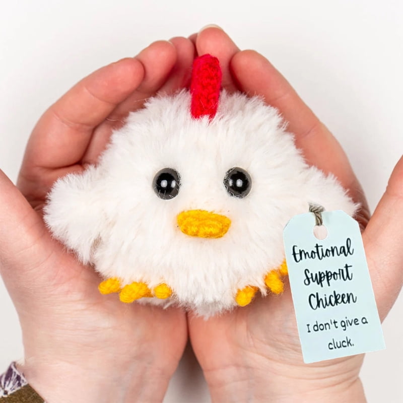 Suquosor Emotional Support Crochet Chicken Handmade Positive Knitting ...