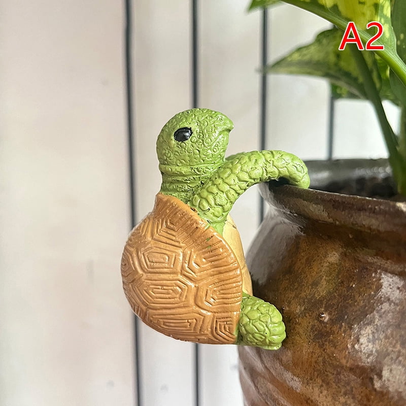 Suquosor Hanging Turtle Statue Climbing Tortoise Flower Pot Hugger ...