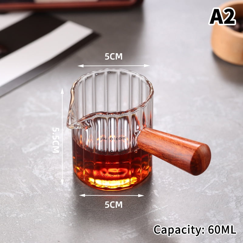 Suquosor Scale Measure Mug With Wood Handle Coffee Modulator Glass ...