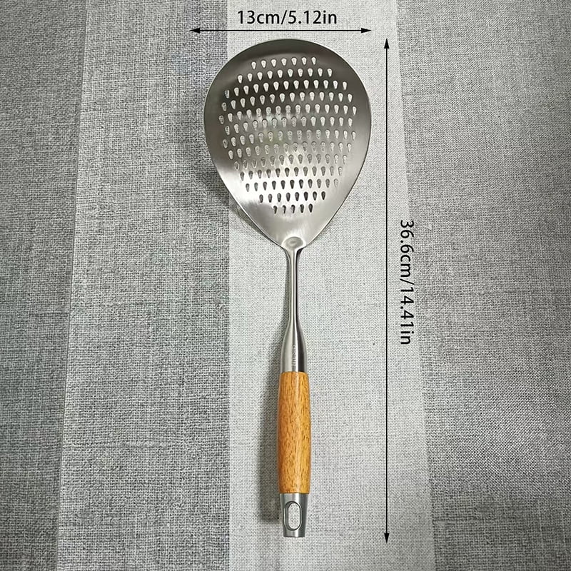Suquosor Stainless Steel Kitchenware Cooking Strainer With Wood Handle ...