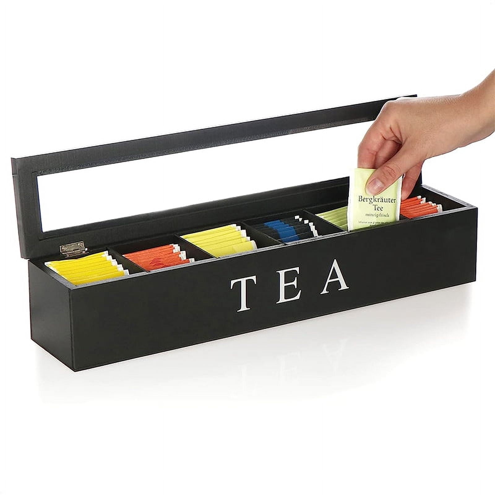 Suquosor Store Wooden Tea Storage Box Coffee Tea Bag Storage Box Sugar ...