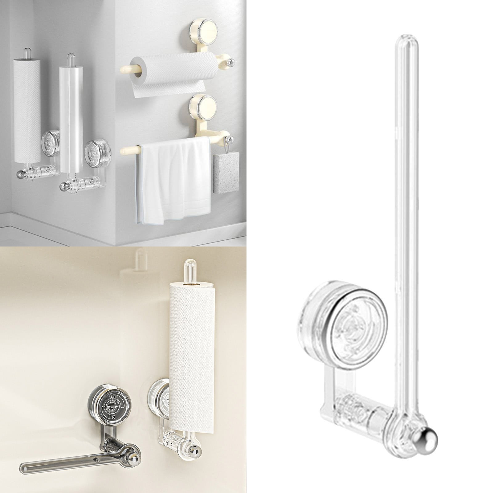 Suqwn Extendable Suction Cup Towel Bar for Shower Bathroom Stainless ...