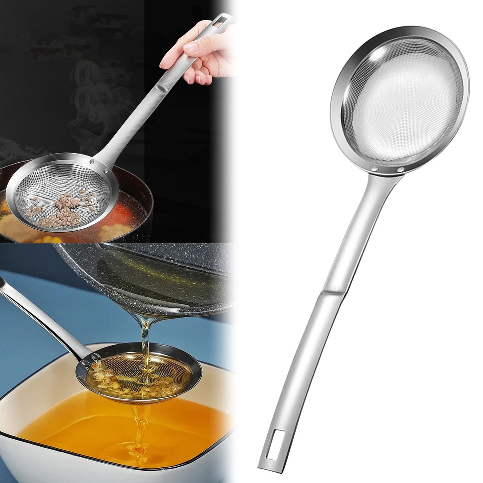 Suqwn Fine Mesh Skimmer Spoon, 304 Stainless Steel Hot Pot Fat Strainer ...