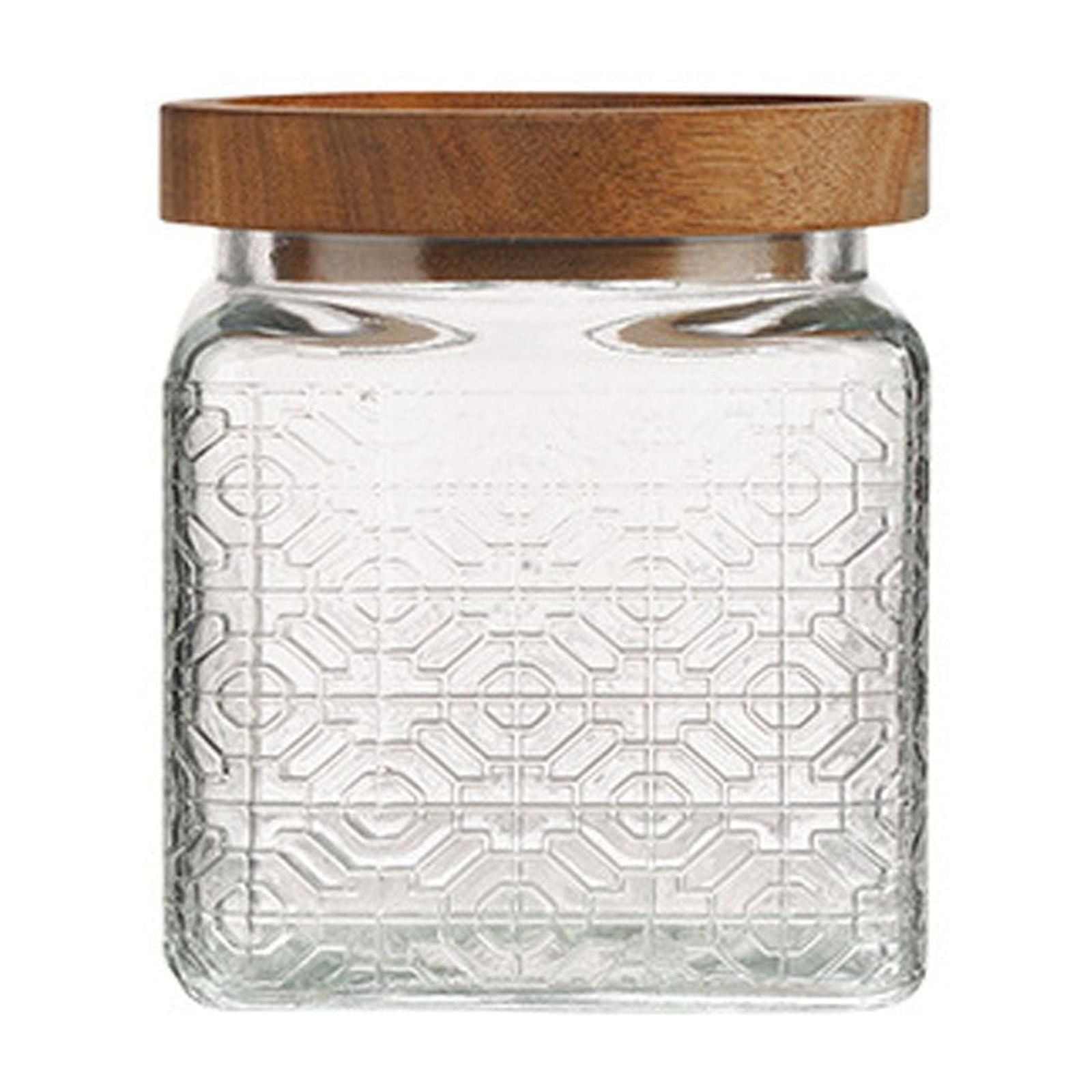 Suqwn Glass Jars, Ribbed Glass Jar with Wooden Lid, Airtight Fluted ...