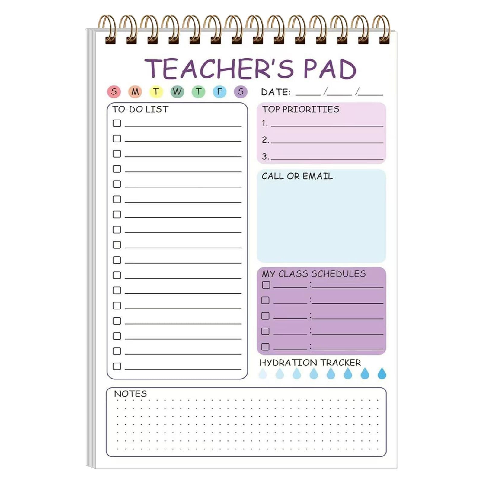 Suqwn To Do List Notepad, Teacher Notepad 5.8 x 8.3 Inch Checklist ...