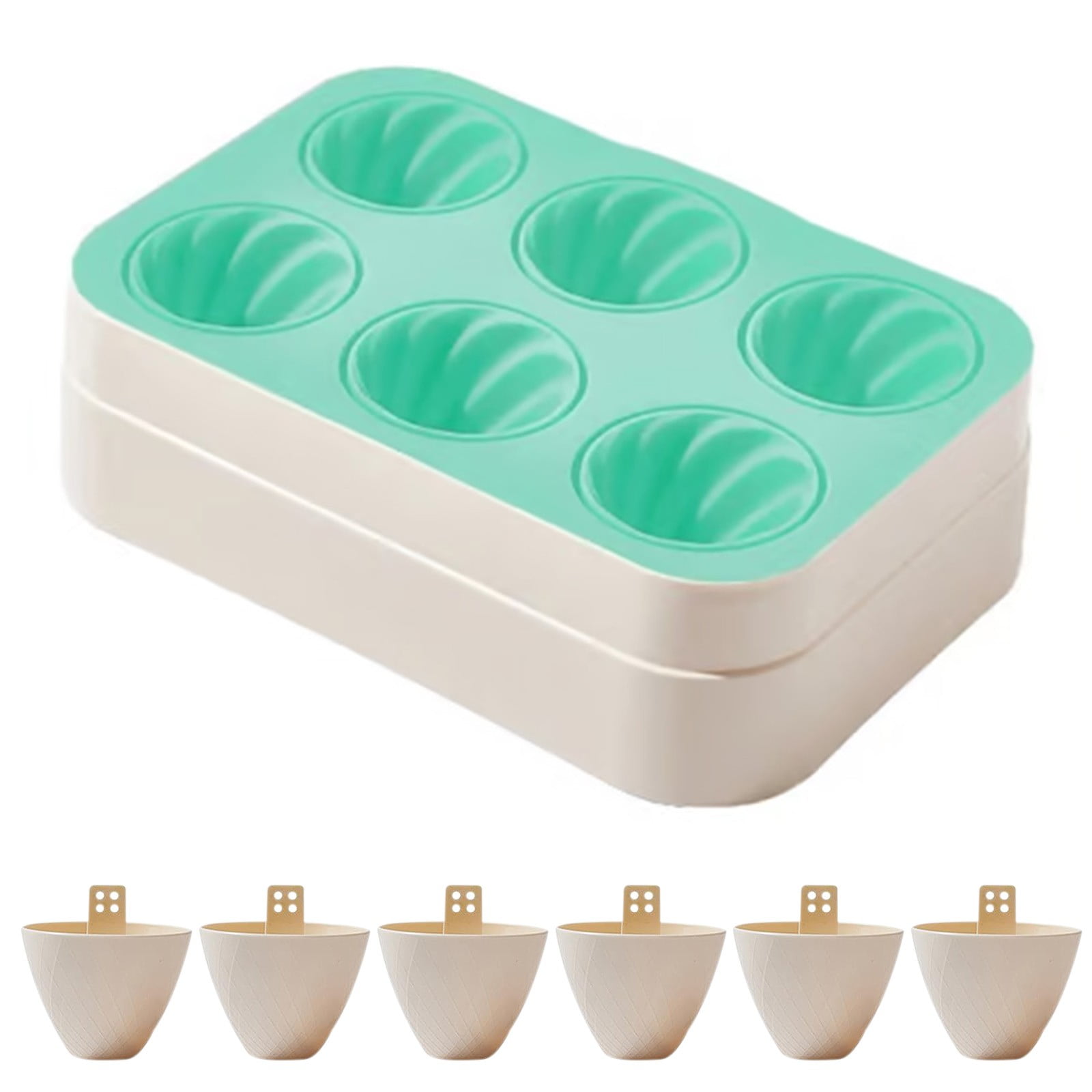 Suqwn Mini Silicone Popsicle Mold, 6-cavity DIY Ice Pop Mold with ...