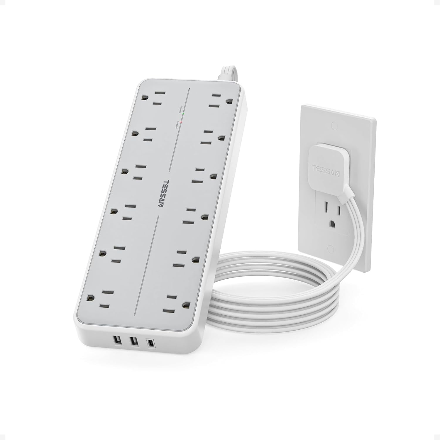 Sur Protector Power Sip, Exteion Cord with Multiple Outlets, 12 AC ...