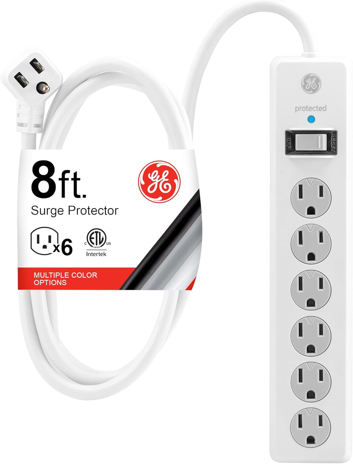 Sur Protector Power Strip 8 Ft Extension Cord 6 Outlet Extender 800 ...