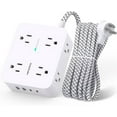 Sur Protector Power Strip - 8 Outlets 4 USB (2 C) Charging Ports, Multi ...