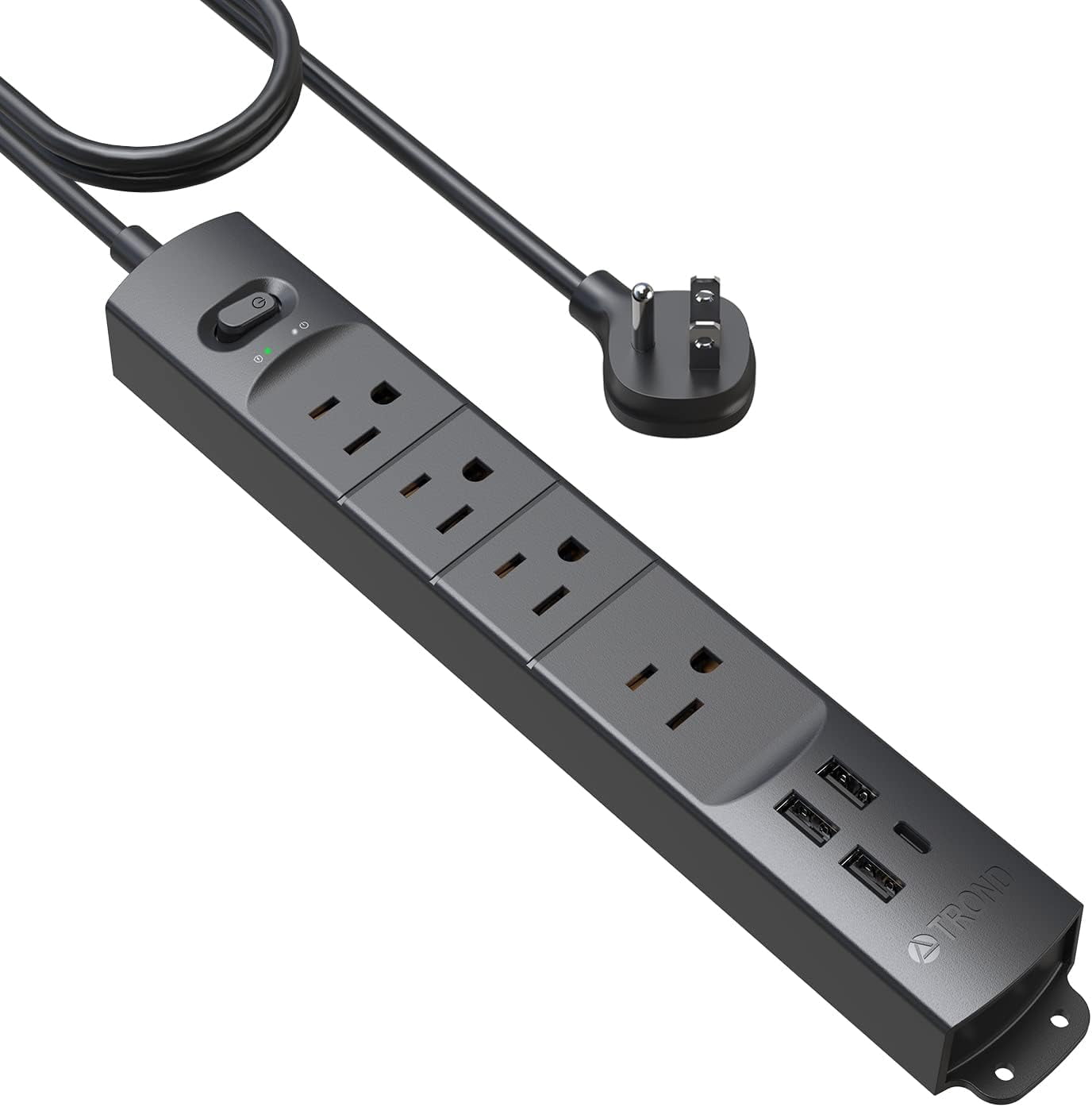 Sur Protector Power Strip with USB, Ultra Thin Flat Plug 6ft Long ...