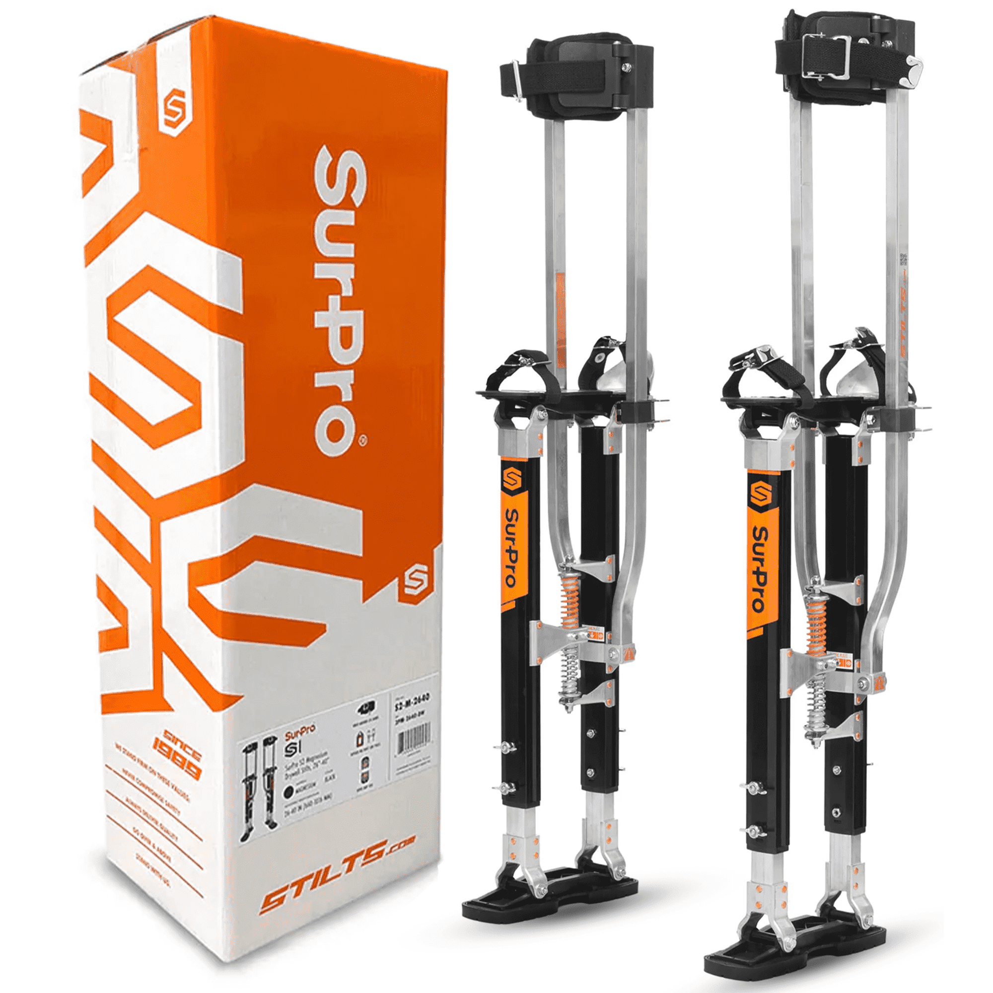 SurPro Double-Sided Drywall Stilts, Magnesium Base, 20” - 30” Height ...