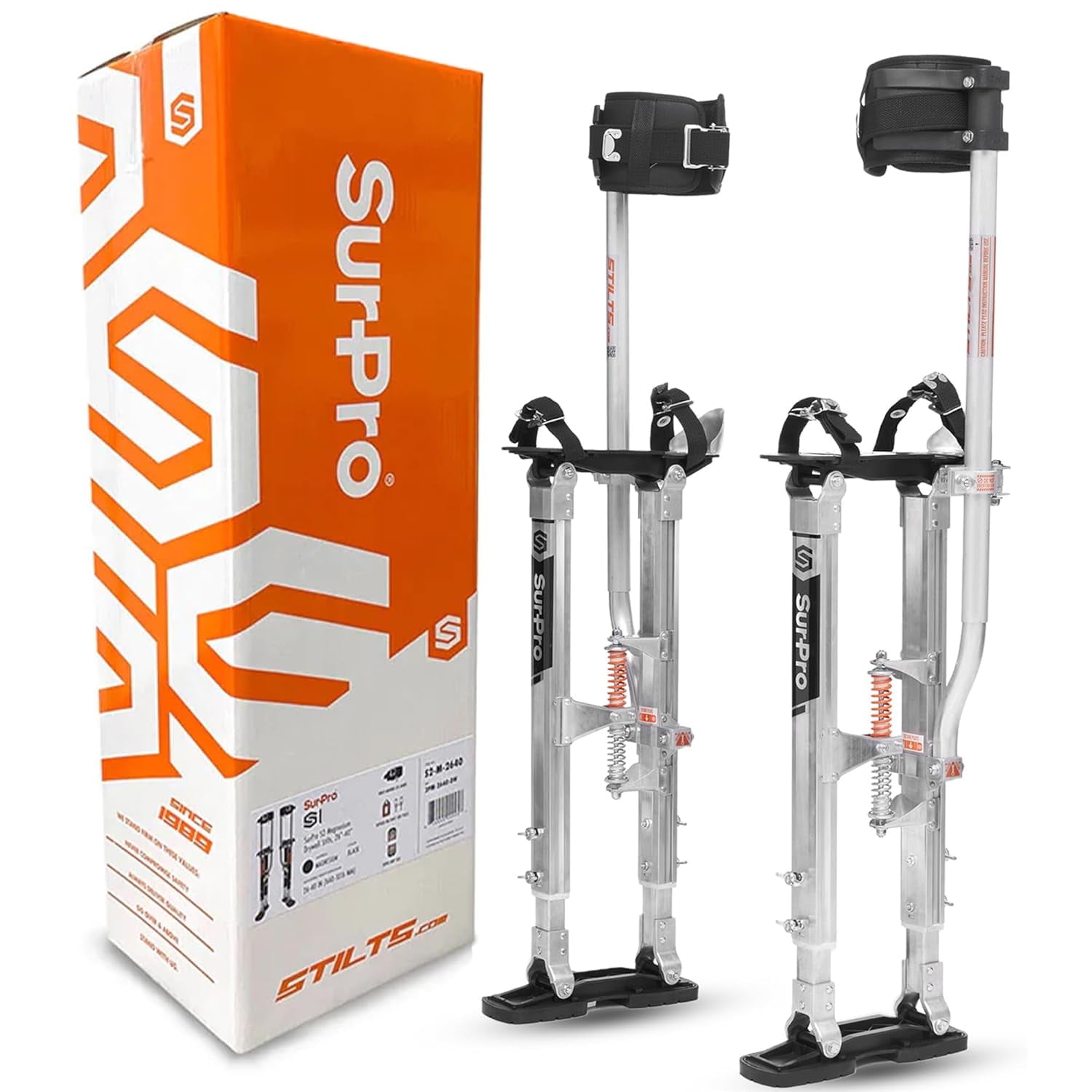 SurPro Stilts Aluminum Drywall Stilts, 26” to 40” Adjustable Height ...