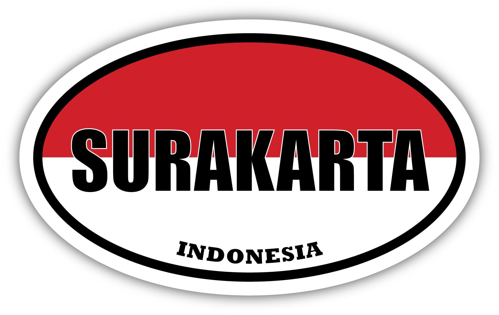 Surakarta Indonesia Flag Oval Decal Vinyl Bumper Sticker 3x5 inches ...