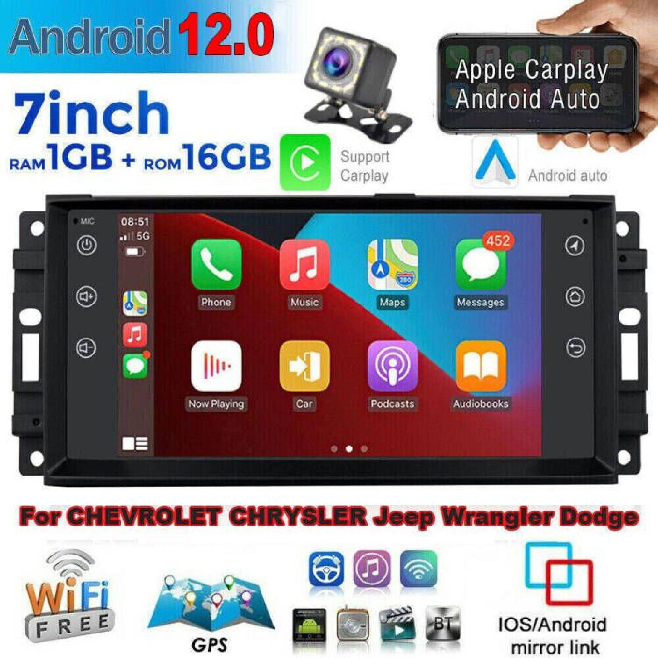 Surakey Android Car Stereo Wireless CarPlay Android Auto for Jeep JK ...