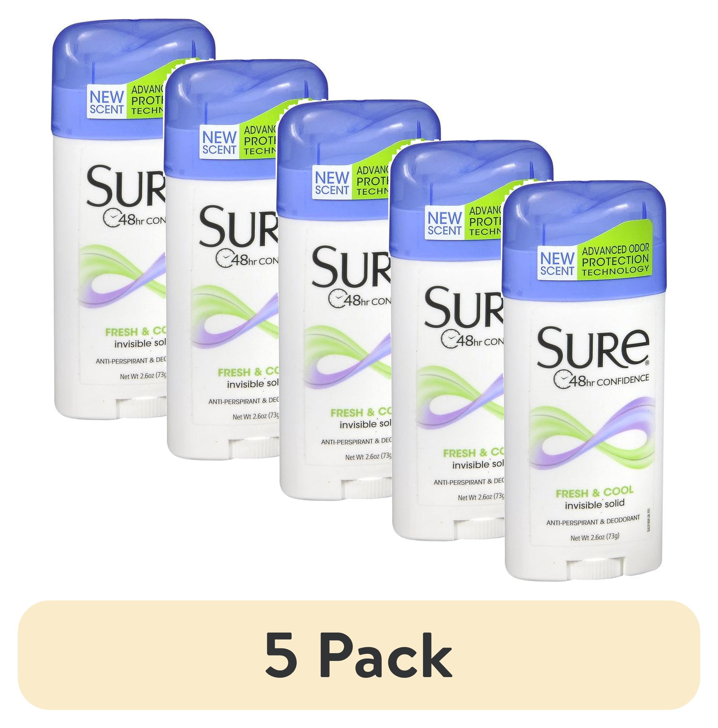 (5 pack) Sure 2.6 oz. Clear Dry Solid Antiperspirant in Fresh and Cool ...