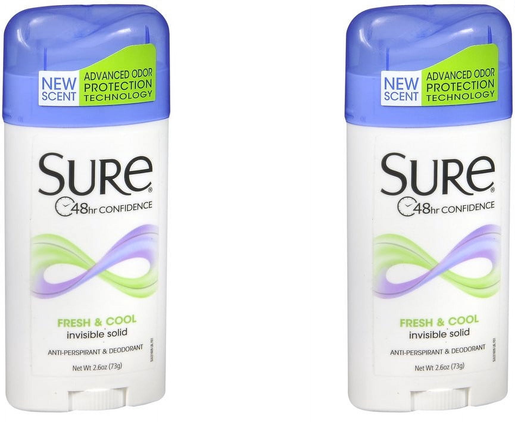 Sure Anti-Perspirant & Deodorant Invisible Solid Fresh & Cool - Walmart ...