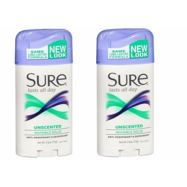 Sure Anti-Perspirant & Deodorant Invisible Solid Unscented 2.6 Ounce ...