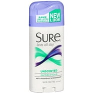 Sure Anti-Perspirant Deodorant, 3 Pack, Invisible Solid, Unscented, 2 ...