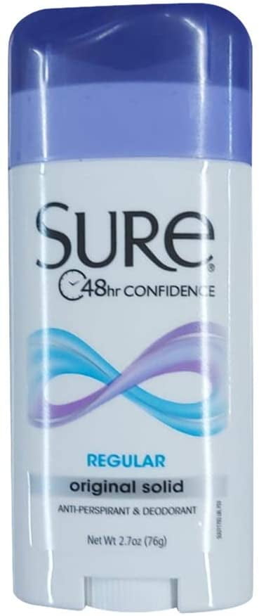 Sure Anti-Perspirant & Deodorant Original Solid, Regular, 2.7 oz, 12 ...