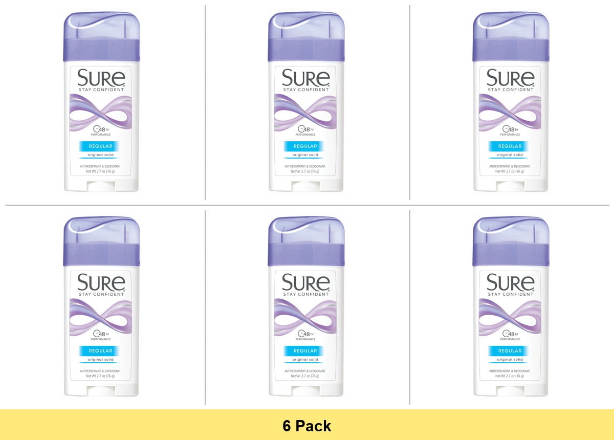 Sure Anti-Perspirant Deodorant Wide Solid Regular 2.7 Oz - 6 Pack ...