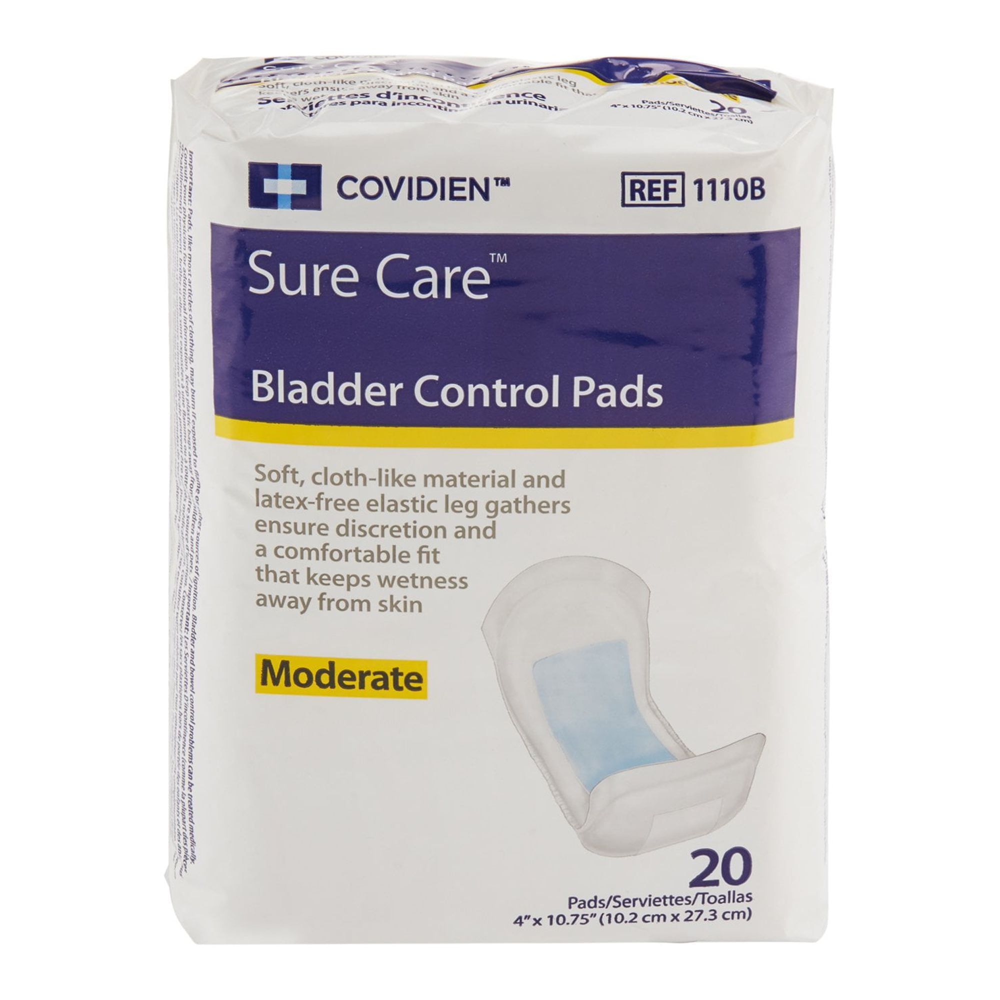 Sure Care Bladder Control Pads, Moderate Absorbency, White, Adult ...