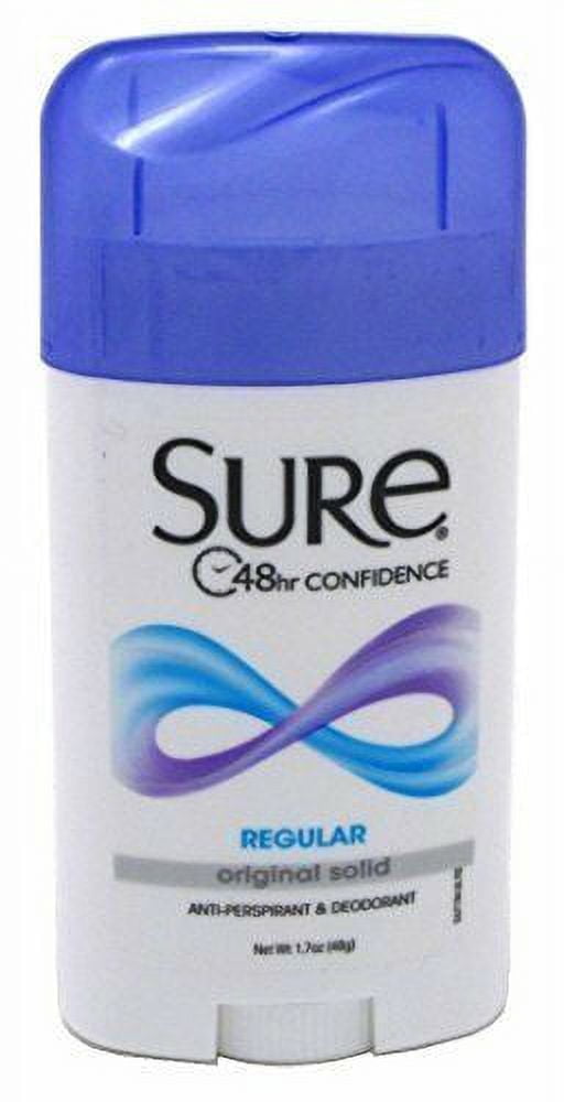 Sure Deodorant 1.7 Ounce Original Solid Regular 50ml 6 Pack - Walmart.com