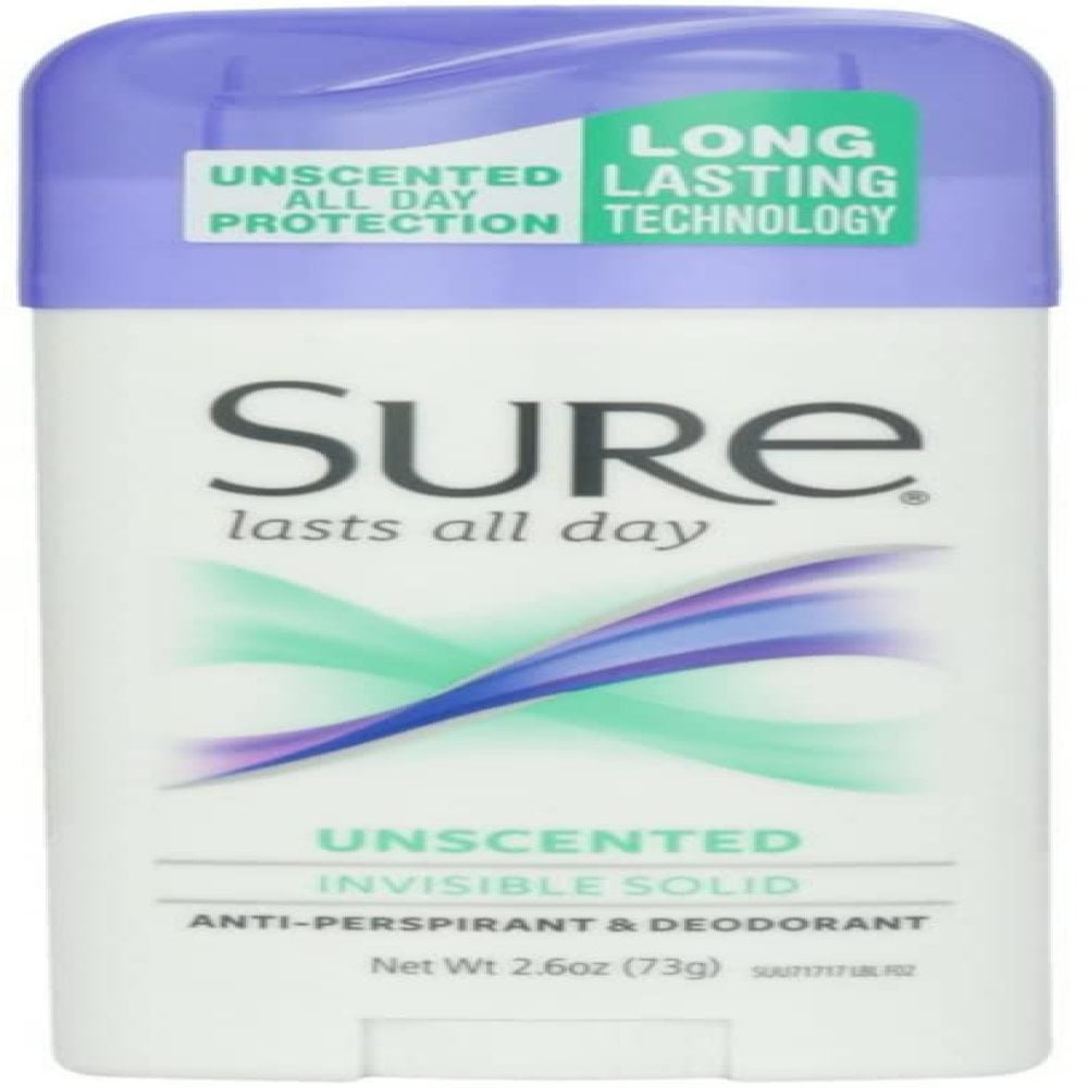 Sure Deodorant 2.6oz Invisible Solid Unscented (3 Pack) - Walmart.com