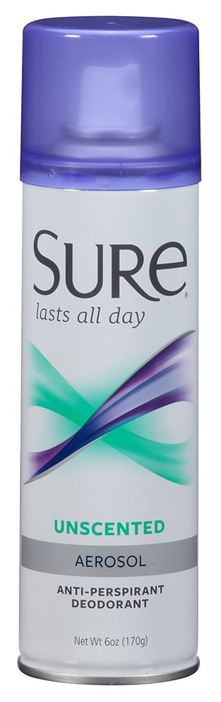 Sure Deodorant 6oz Aerosol Unscented - Walmart.com