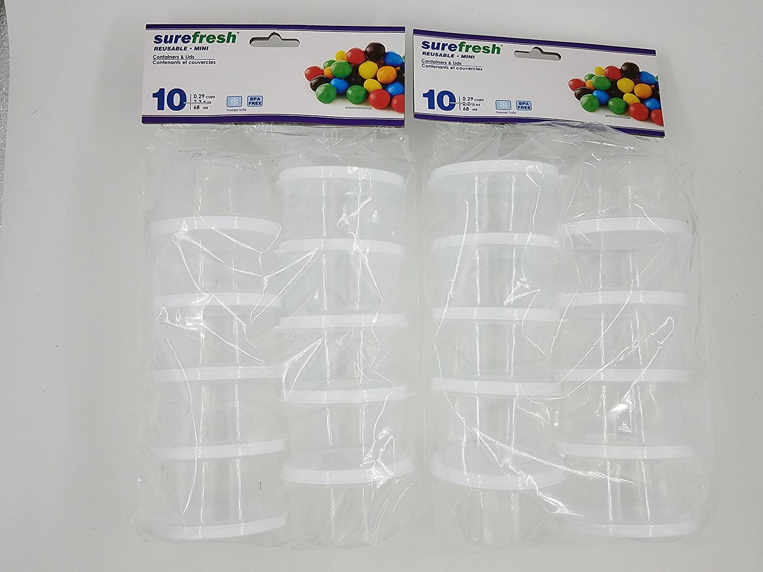 Sure Fresh Mini Round Storage Containers 2 Packs - 20 count, Round ...