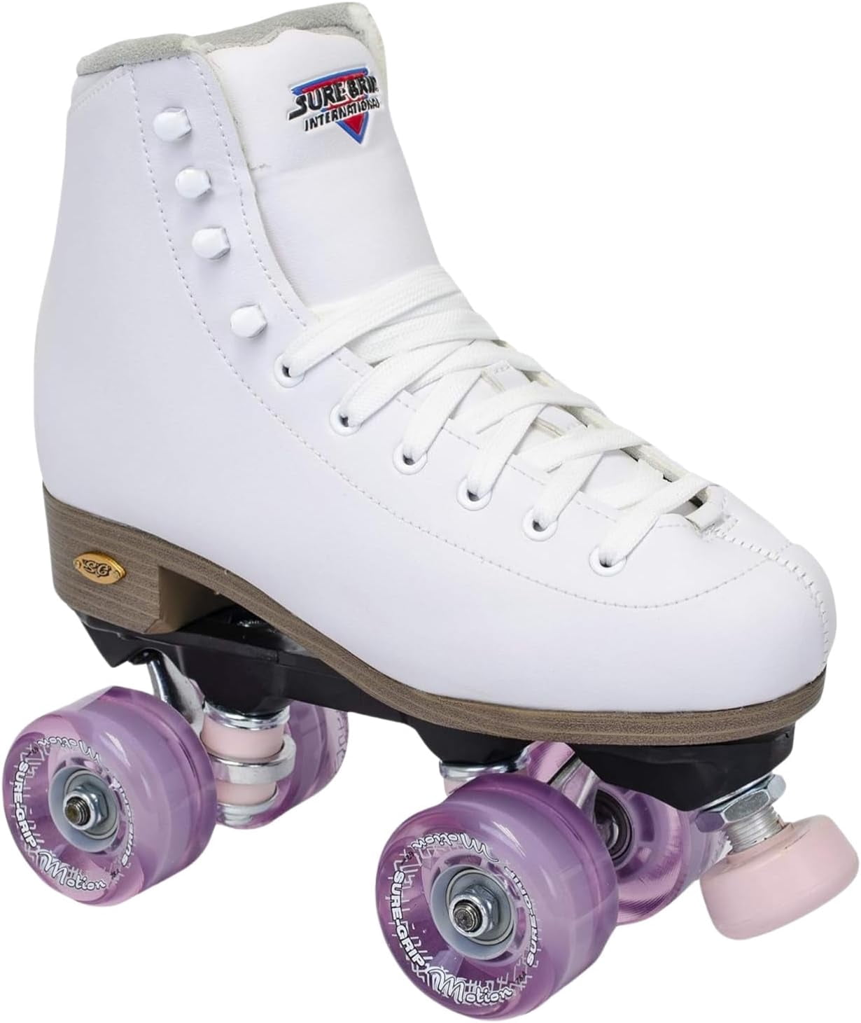 Sure-Grip Fame White Outdoor Unisex Roller Skates with Pink Motion ...