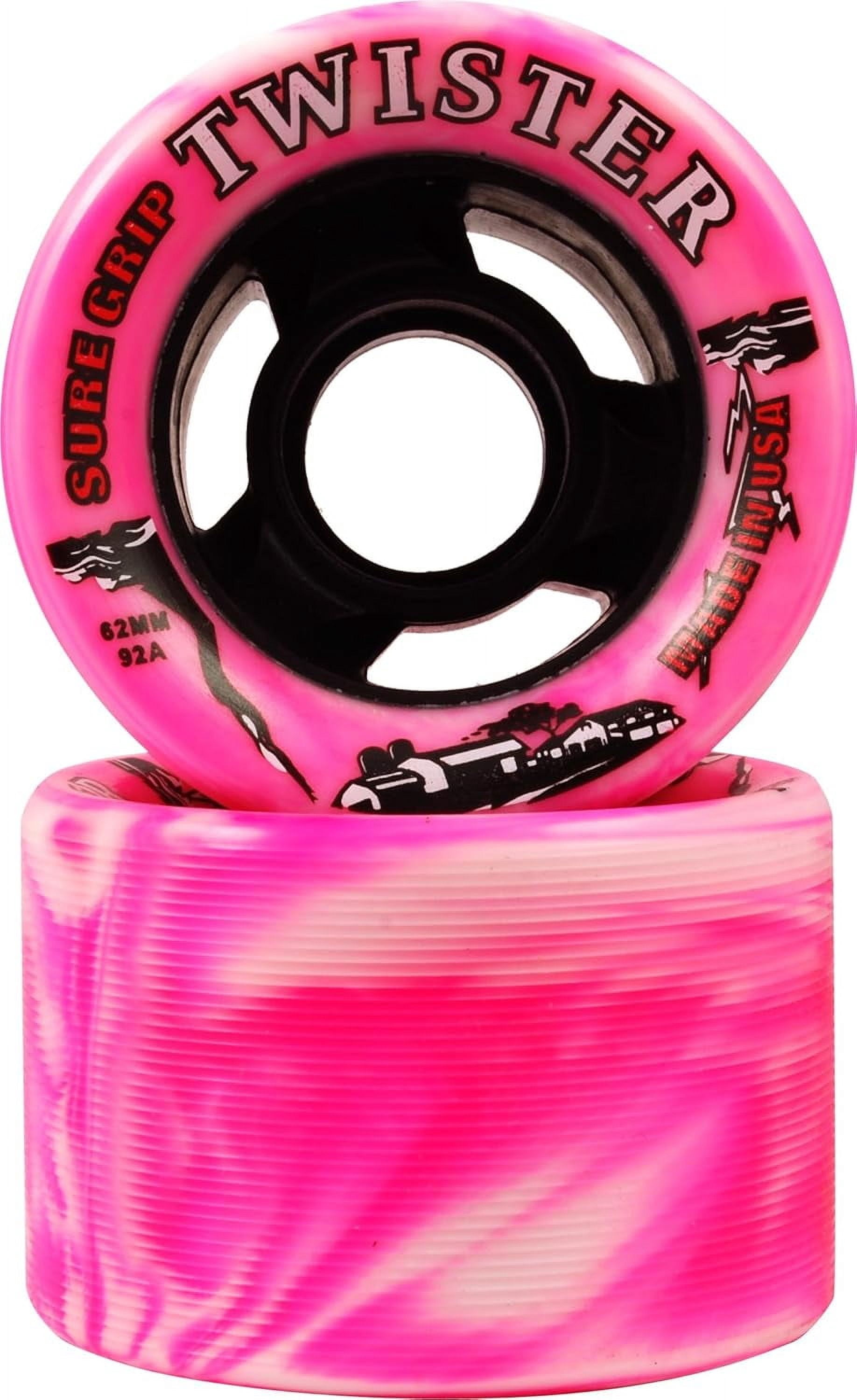 Sure-Grip Indoor Twister Roller Skate Wheels - White/Pink - Walmart.com