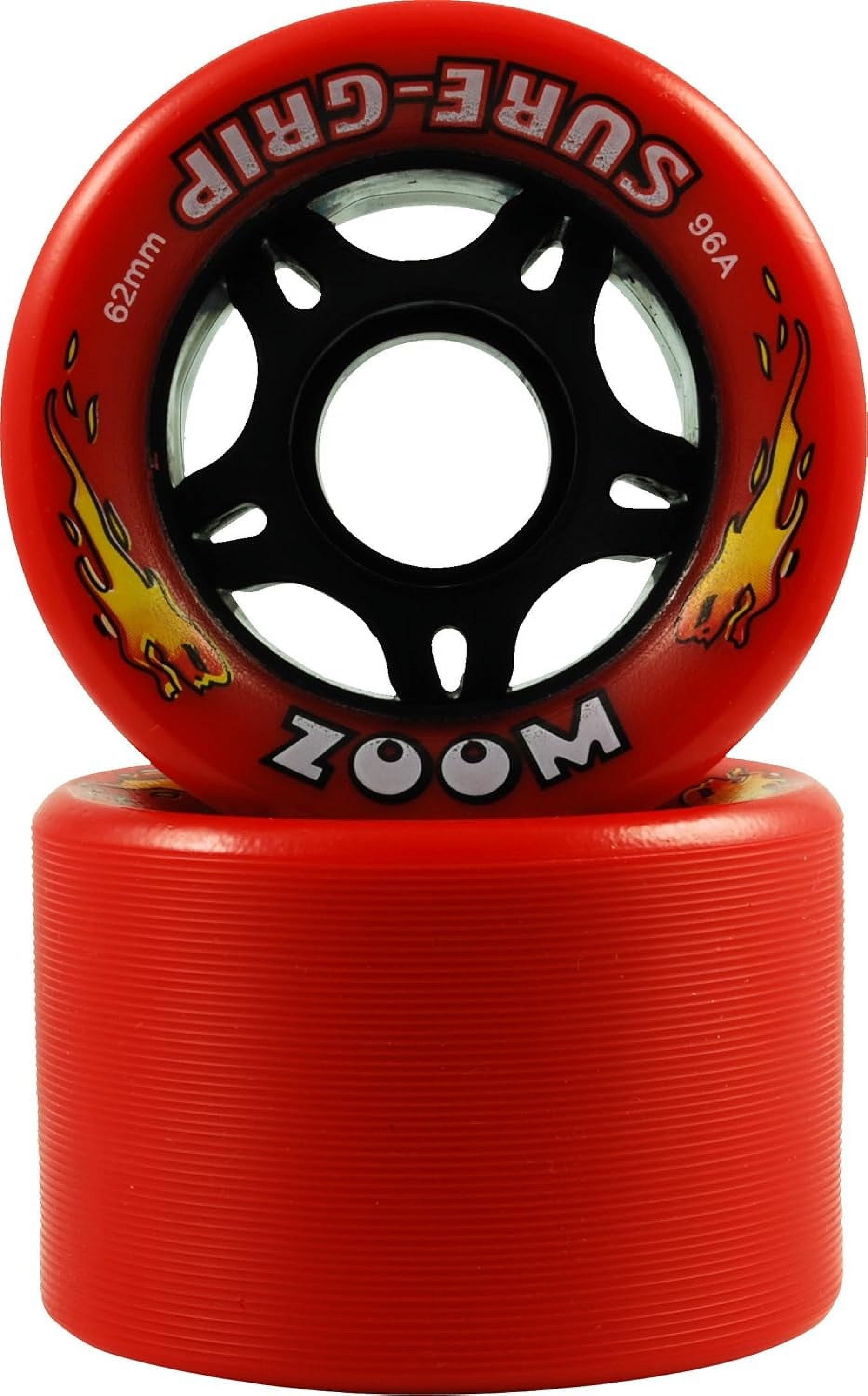 Sure-Grip Zoom Speed Roller Skate Wheels - neon/red - Walmart.com