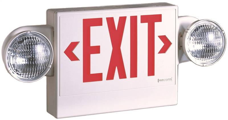 Sure-Lites LPXC25 2.5-Watt LED 2-Head Emergency Exit Sign Combo ...