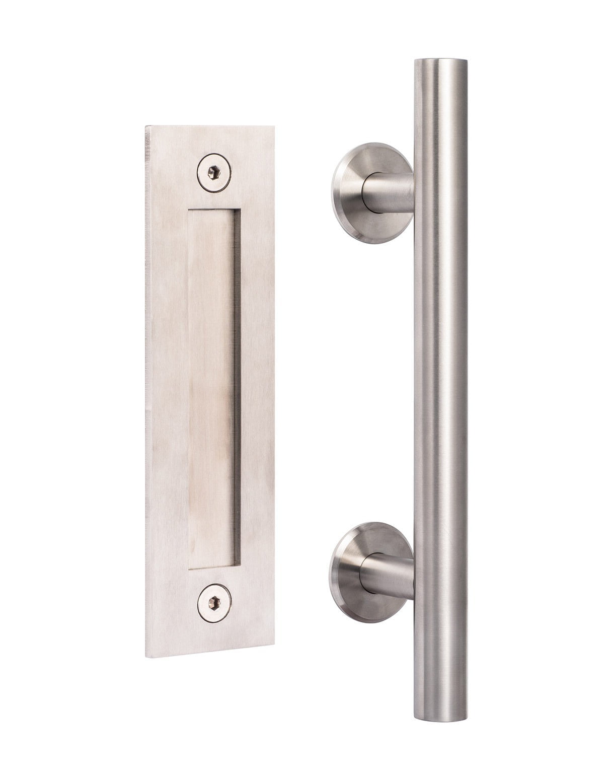 Sure-Loc Barn-Rd3 12" Barn Door Pull & Flush Handle - Satin Stainless ...