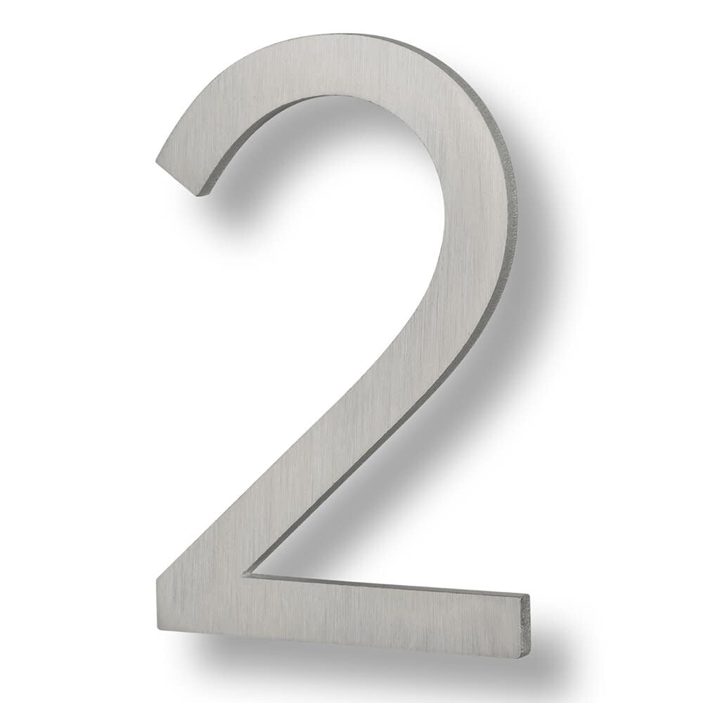 Sure-Loc Hnf6-2 6"" Tall Brushed Aluminum Floating House Number 2 ...