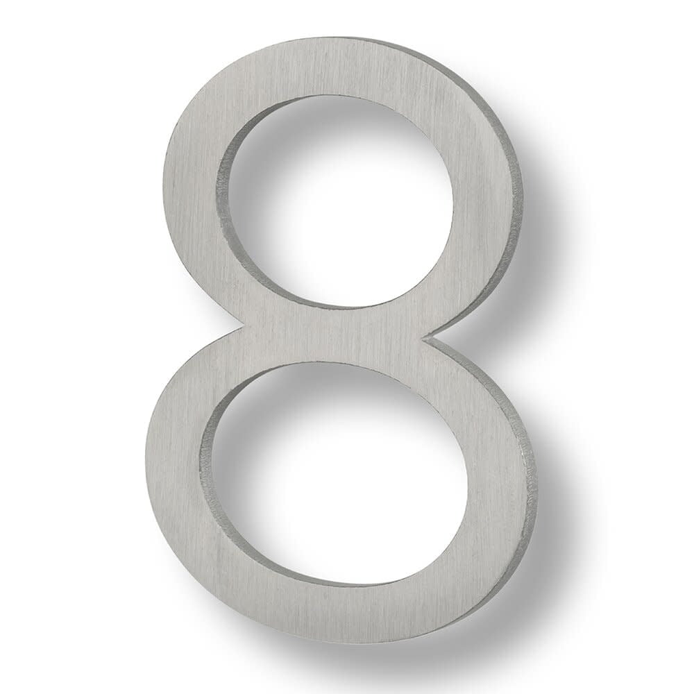 Sure-Loc Hnf6-8 6"" Tall Brushed Aluminum Floating House Number 8 ...