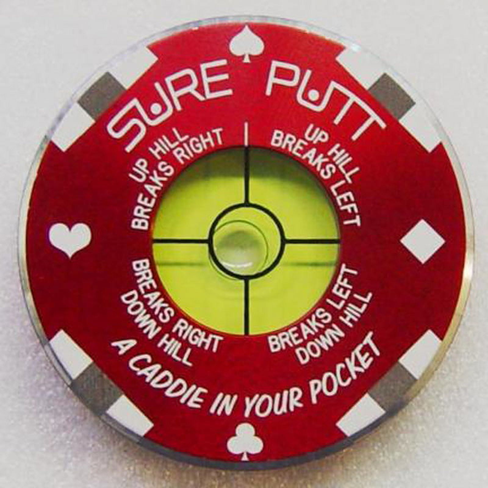 Sure Putt Pro-Golf Putting Aid and Green Reader, Red Poker Chip ...