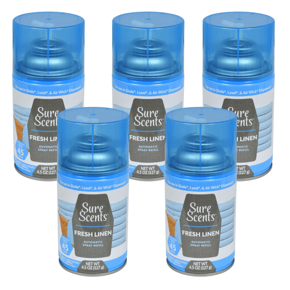 NS Sure Scents Fresh Linen Automatic Spray Refill, 4.5 oz, Long-Lasting ...